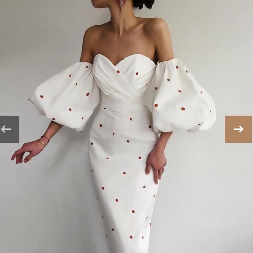 Strawberry White Formal Dress - Gem